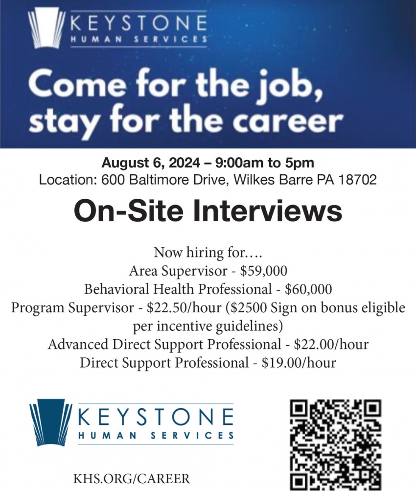 Area Supervisor, Keystone Human Services, Harrisburg, PA